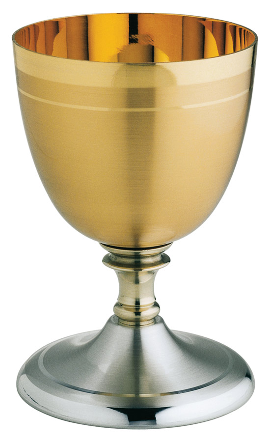 Calice sacré pour liturgie en laiton argenté, colonne dorée | Chalices ...