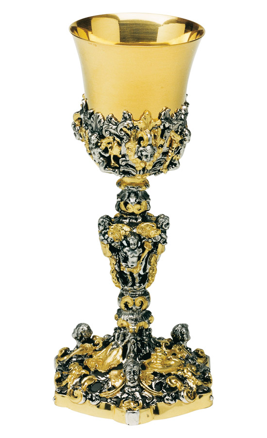Calice pour Eucharistie en fusion avec symboles et anges | Chalices ...