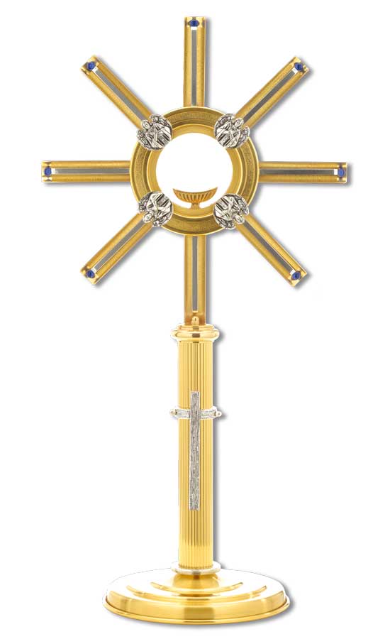 Ostensoir liturgique pour eucharistie avec croix catholique ...