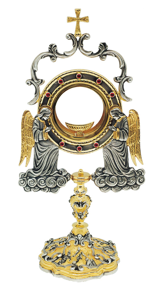 Ostensoir pour Messe avec miracles anges et pierres rouges | Ostensoria ...
